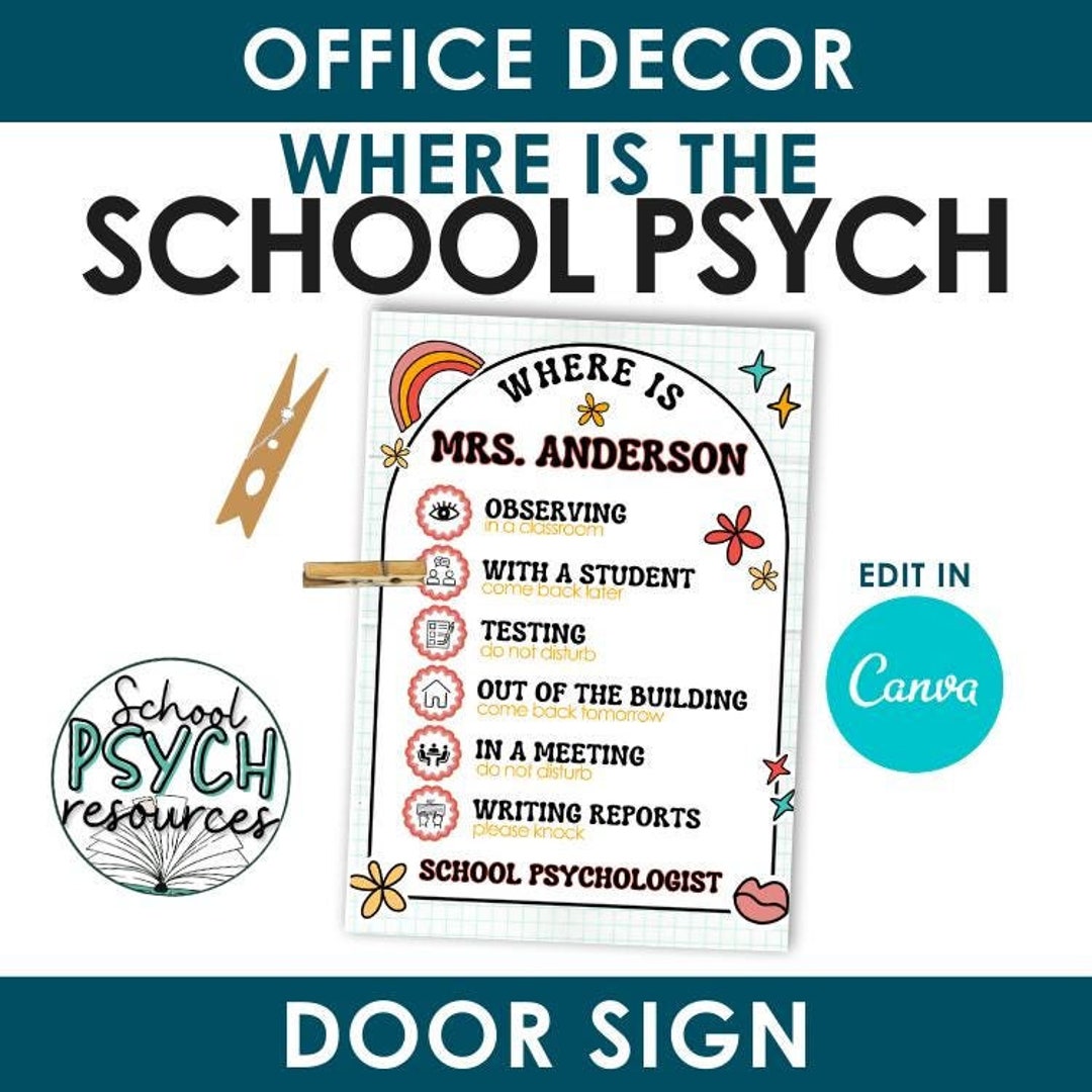 Where is the School Psychologist Door Sign Editable Template GRID ...