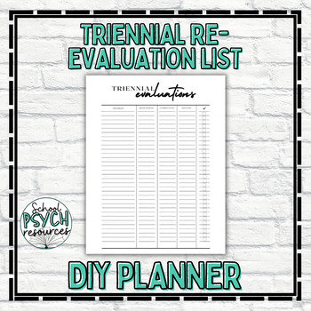 DIY Printable School Psychologist Planner Pages: Triennial Re ...