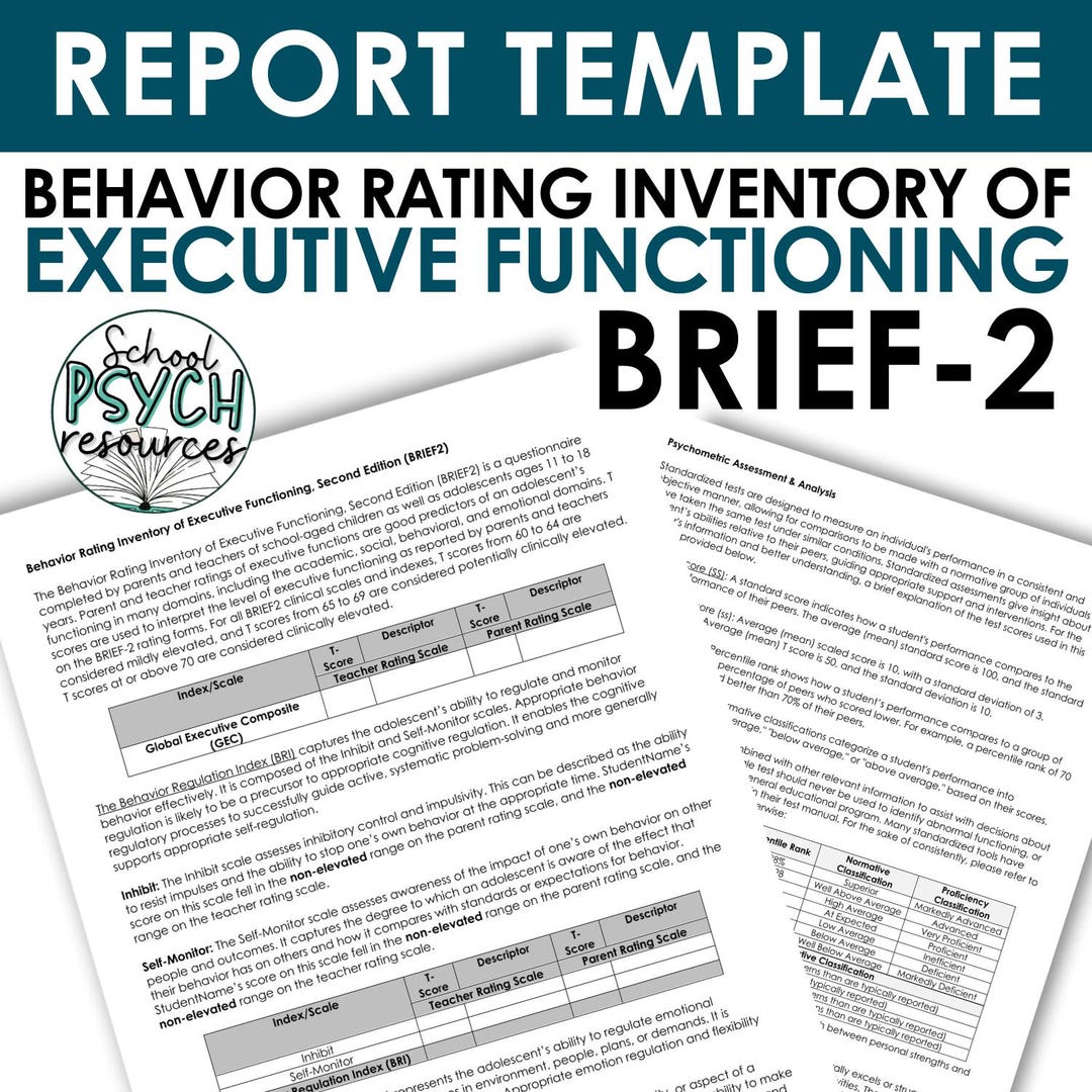 BRIEF 2 School Psychology Report Template Special Education Resources ...