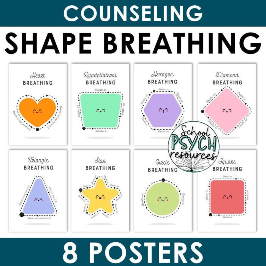 Shape Breathing Mindfulness Relaxation Posters Counselor Room Office ...
