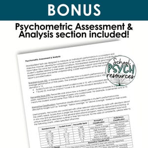 BASC 3 Report Template School Psychology Special Education Assessment ...
