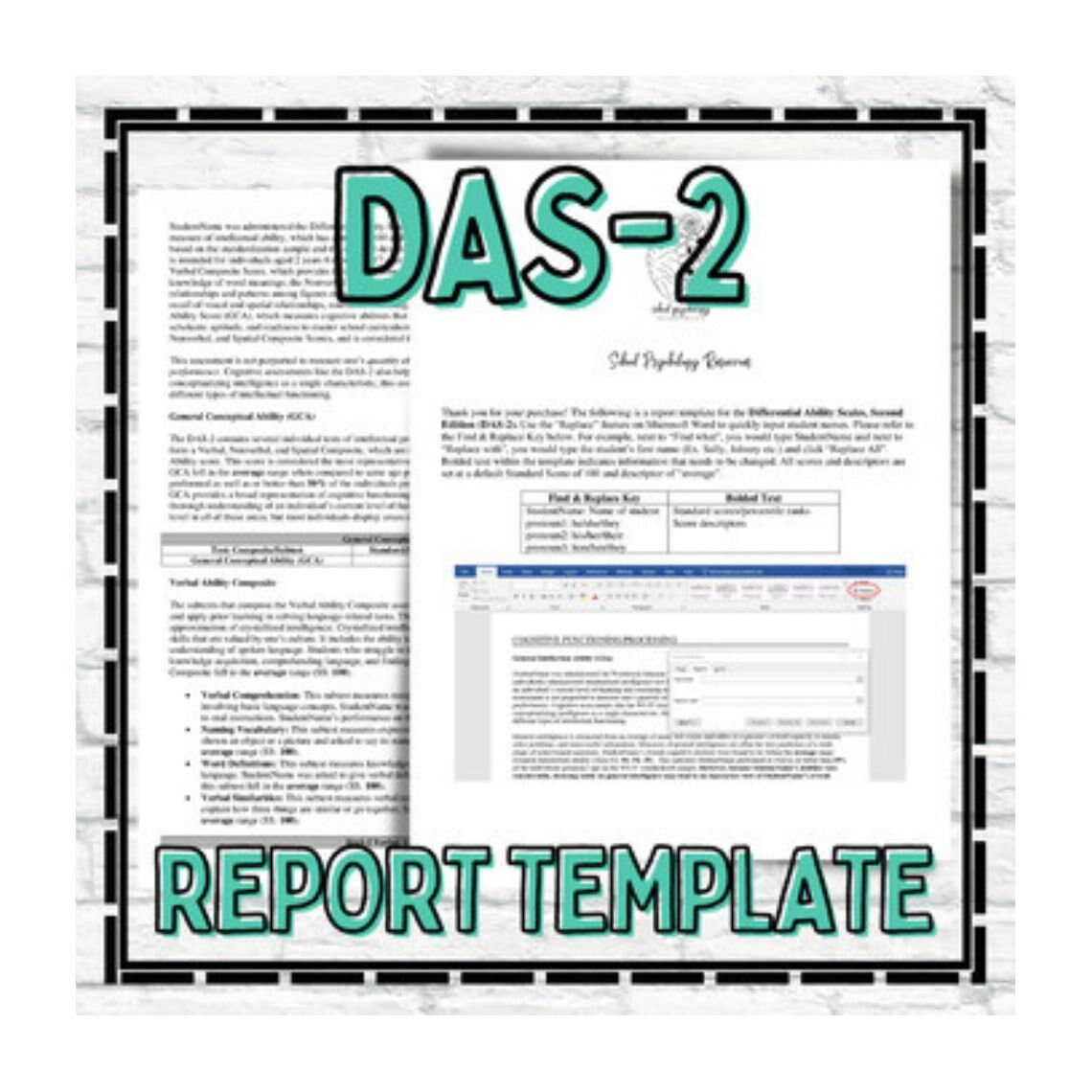 DAS2 Report Template School Psychology Special Education - Etsy