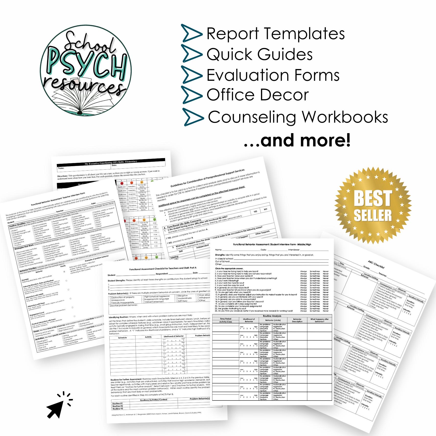FBA BIP Antecedent Consequences by Function School Psych Behavior Analysis ABA, Special ...