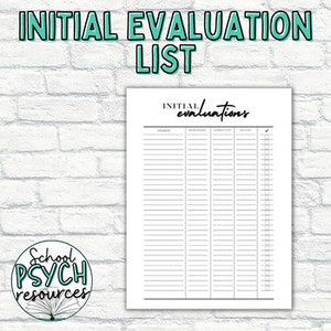 DIY Printable School Psychologist Planner Pages: Initial Evaluation ...