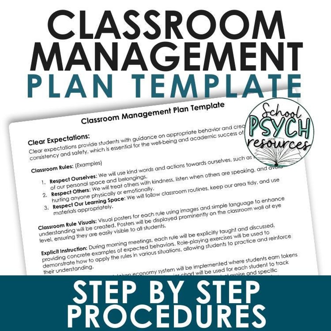 Classroom Management Plan Template Teacher SPED Token Economy PBIS ...