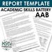 AAB Report Template School Psychology Special Education Assessment ...