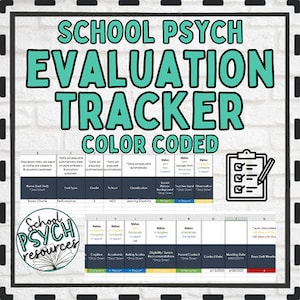 School Psychologist Excel Caseload Evaluation Report Tracker Special Ed ...