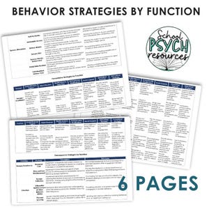 FBA BIP Antecedent Consequences by Function School Psych Behavior ...