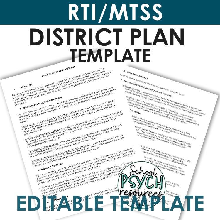 COMPLETE RTI MTSS Process Template & Forms Documentation Editable ...