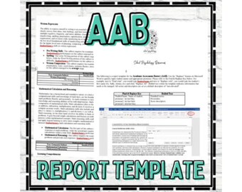 BASC 3 Report Template School Psychology Special Education Assessment ...