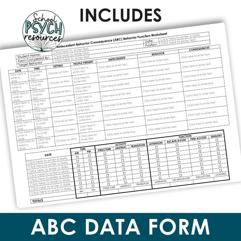 Simple FBA Intervention Plan Template Document Special Education ...