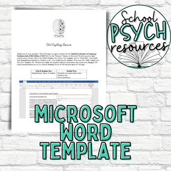 CELF5 Report Template Speech Language Special Education Assessment ...