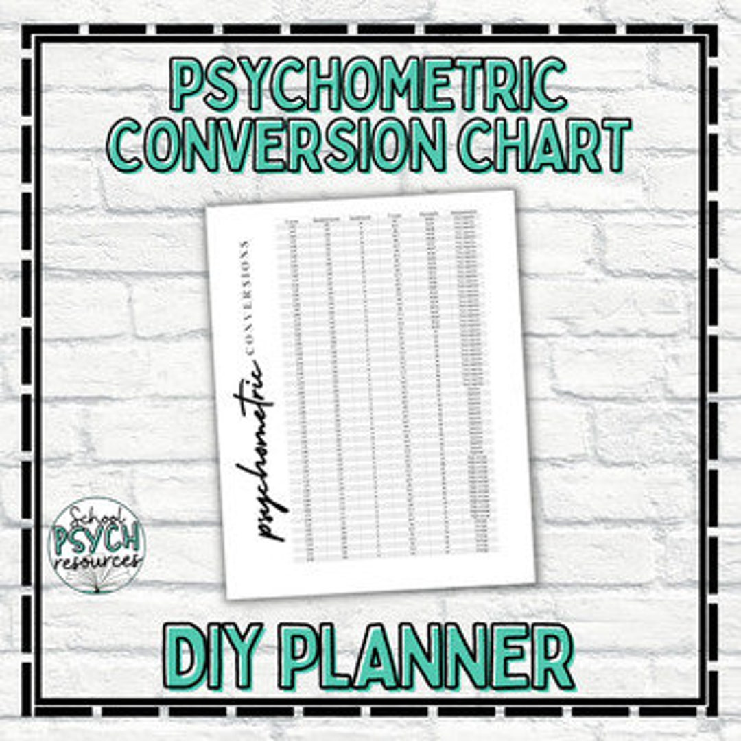 DIY Printable School Psychologist Planner Pages Psychometric Conversion ...