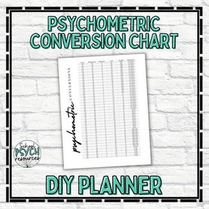DIY Printable School Psychologist Planner Pages Psychometric Conversion ...