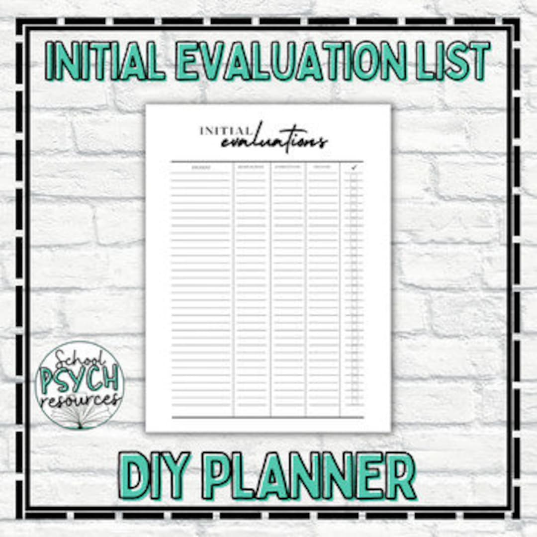 DIY Printable School Psychologist Planner Pages: Initial Evaluation ...