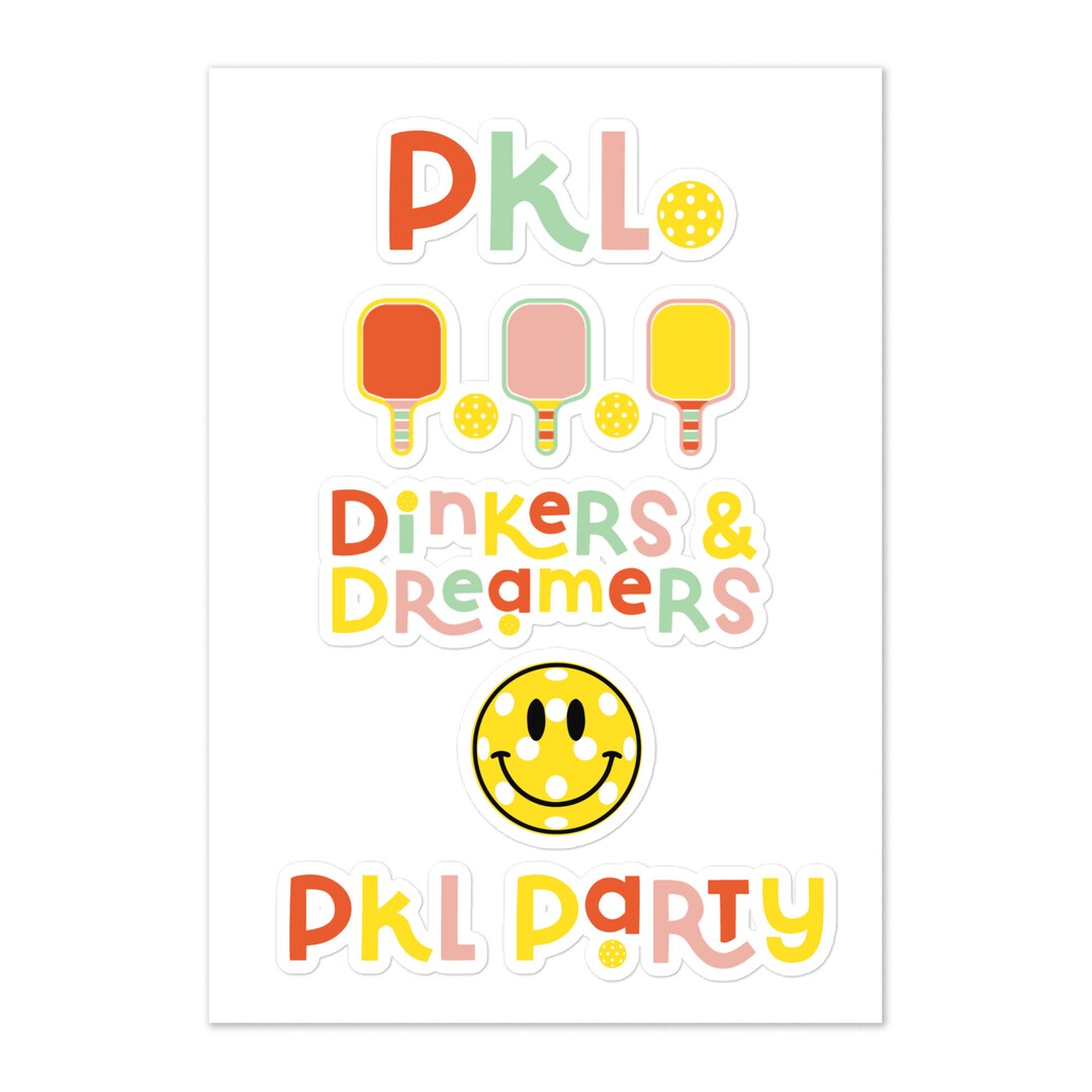 Pkl Party Pickleball Icon Sticker Sheet - Etsy