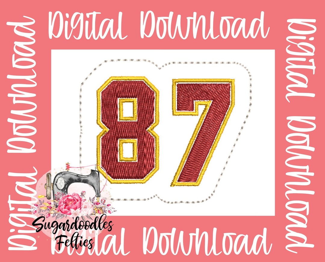 Jersey Number 87 Feltie Design-football 87 Feltie-red and Gold Number ...