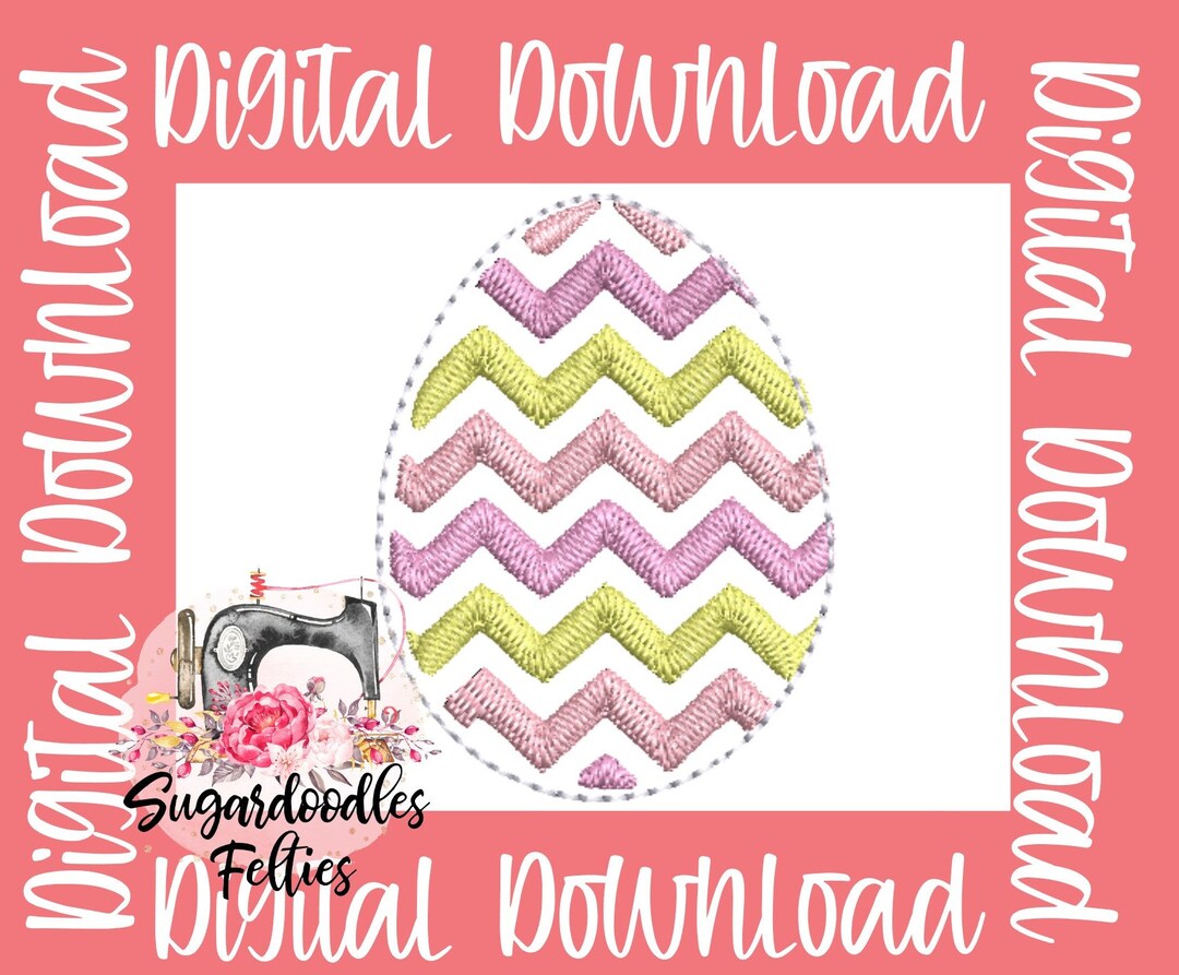 Easter Egg Feltie Design-easter Feltie Design-embroidery Feltie Design-chevron Egg Feltie Design ...
