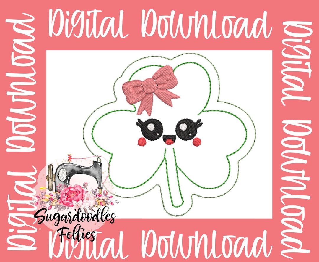 Girly Shamrock Feltie Design-st.patrick's Day Feltie Design-embroidery ...