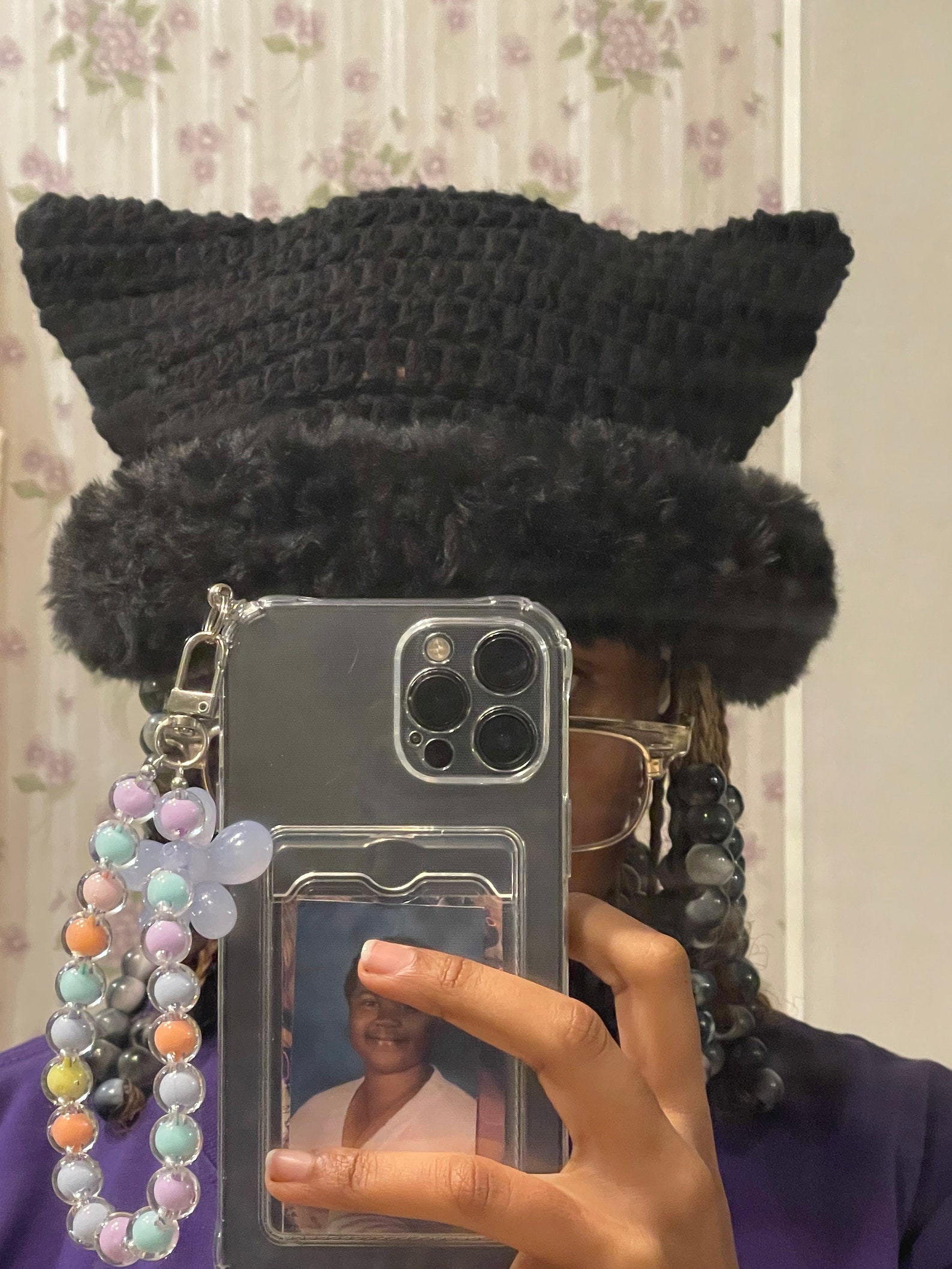 Handmade Hat With Crochet, Frilly Hat, Ruffle Hat, Cat Hat, Cat Ear Hat ...