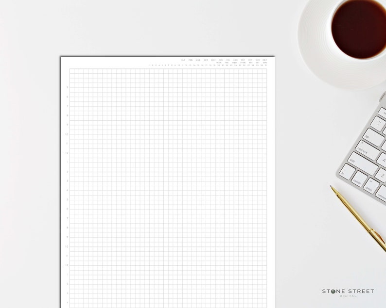Undated Daily Plan Page - Grid | Printable Planner Page | Digital ...