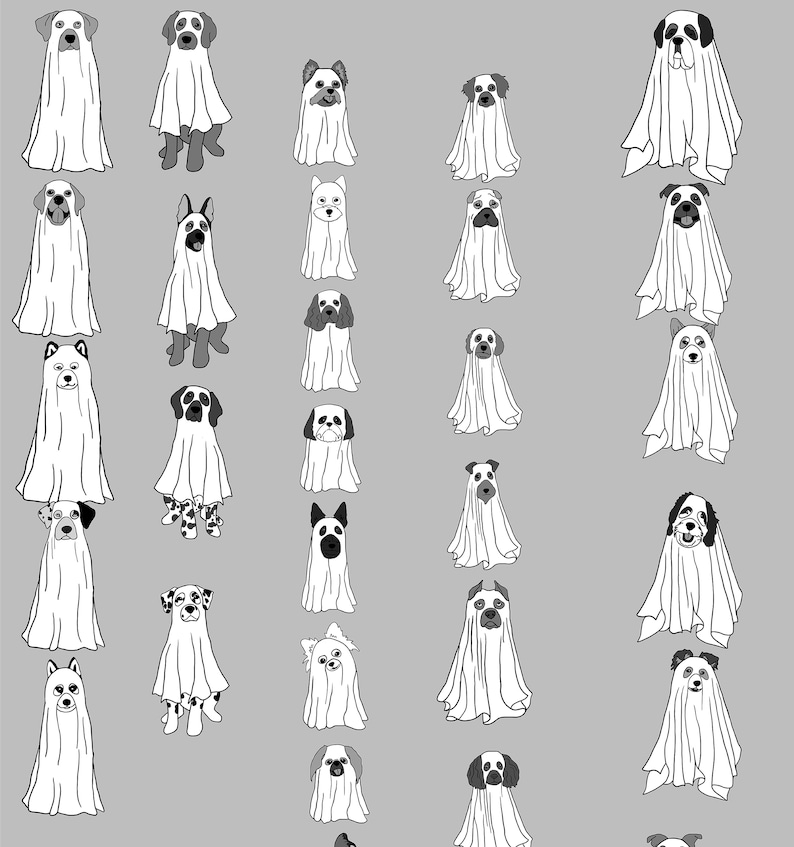 Ghost Dog Breeds PNG: Retro Halloween Clipart (digital Download) - Etsy