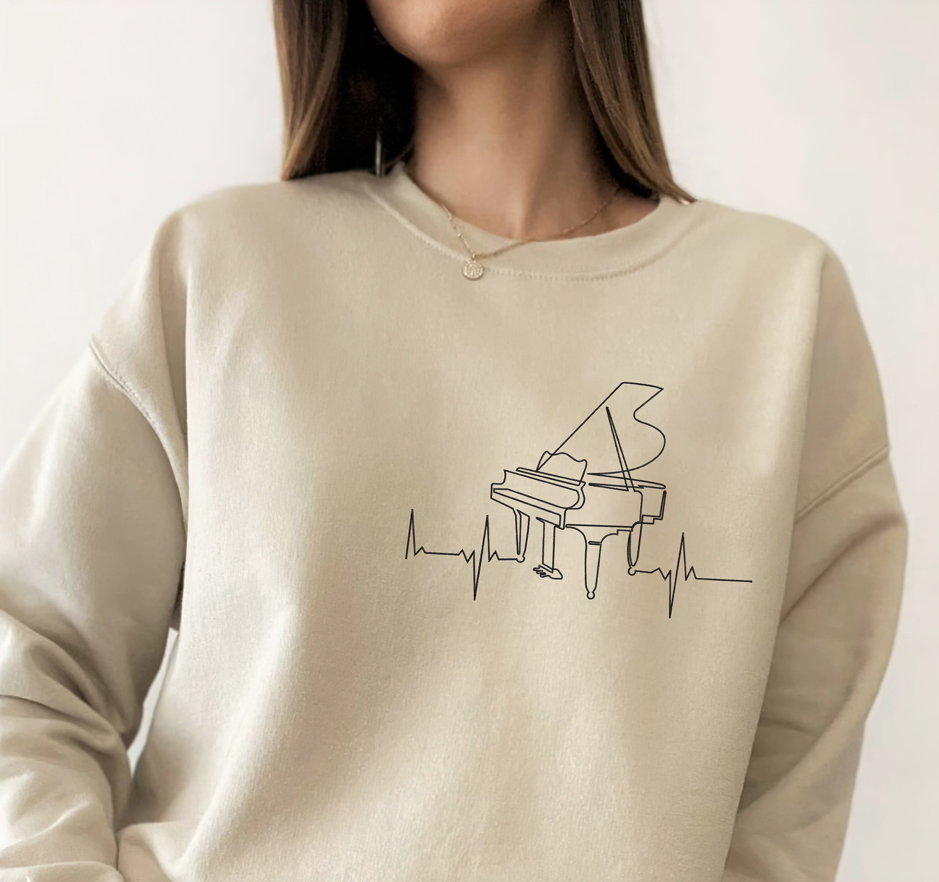 EKG Line Piano Embroidery Machine Design,music Lovers - Etsy