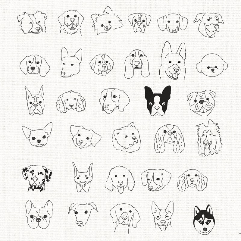 Dog Face Embroidery - Etsy