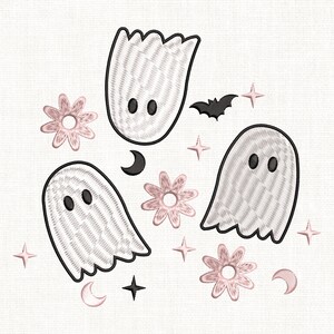 Cute Ghost Embroidery,halloween Ghost Embroidery Machine,retro Ghost - Etsy