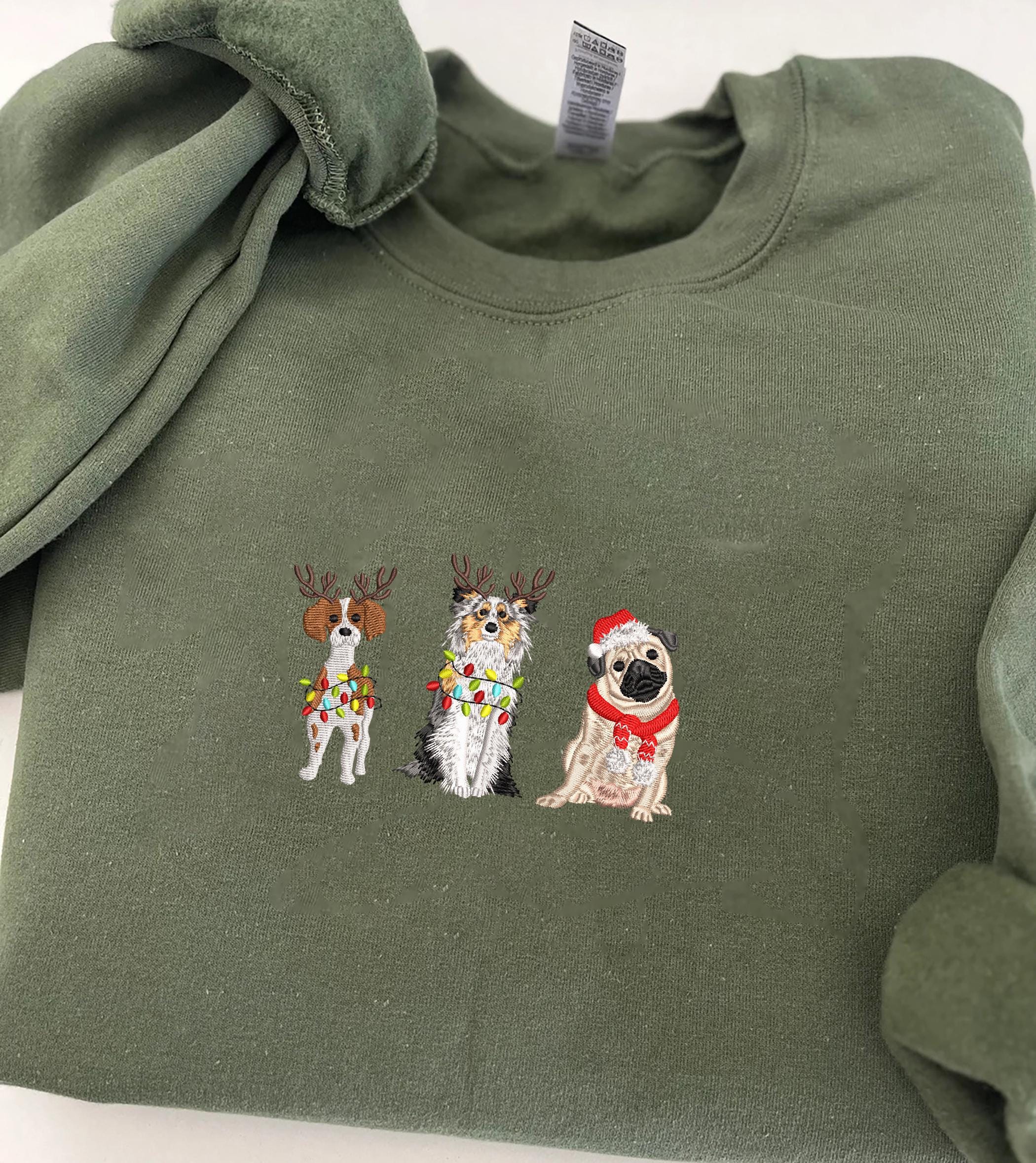 Custom Christmas Dog Embroidery Design: Machine Embroidery (digital ...