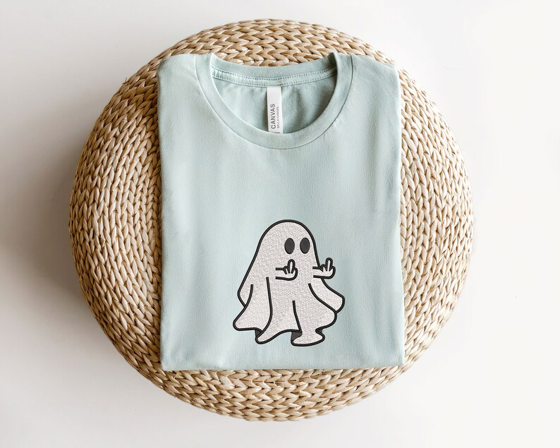 Ghost Middle Finger Embroidery Halloweencute Ghost Halloween - Etsy