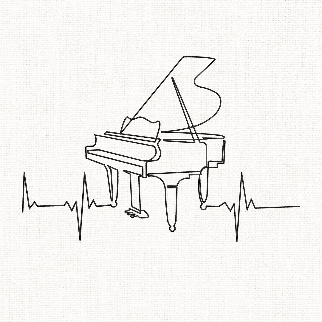 EKG Line Piano Embroidery Machine Design,music Lovers - Etsy