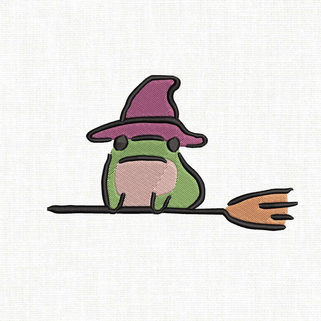 Witch Frog Embroidery Design - Etsy