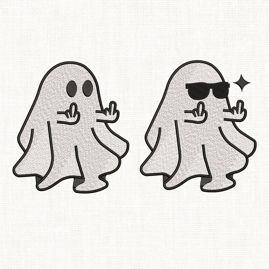 Ghost Middle Finger Embroidery, Halloween,cute Ghost Halloween ...