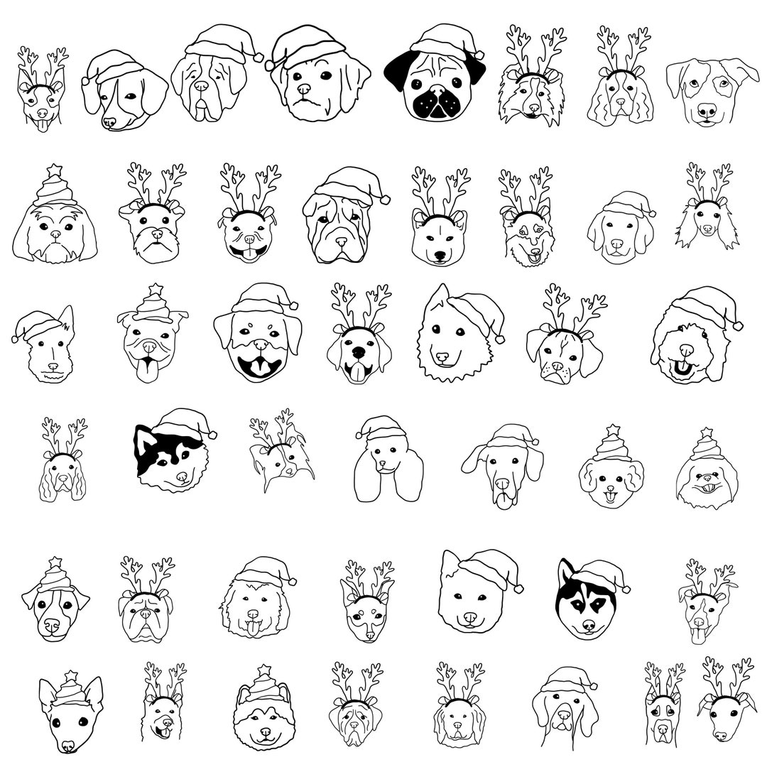 Christmas Dogs Breeds PNG, SVG Merry Woofmas,xmas Dog Breed Svg - Etsy