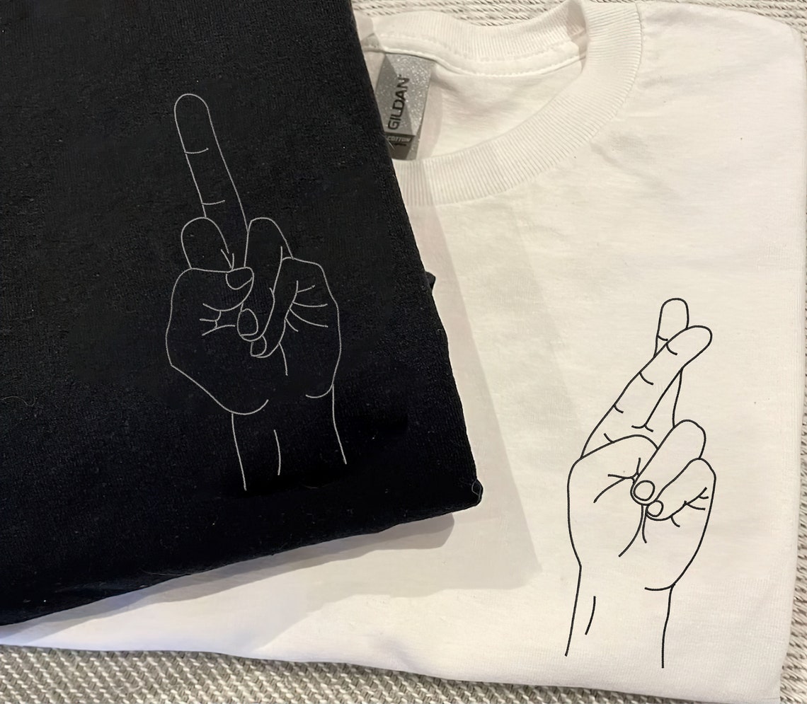 5 Middle Finger Embroidery Design,good Luck Hands,rock Hands - Etsy