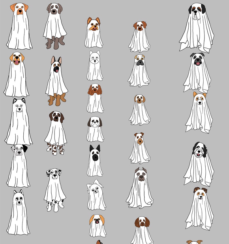 Ghost Dog Breeds PNG: Retro Halloween Clipart (digital Download) - Etsy
