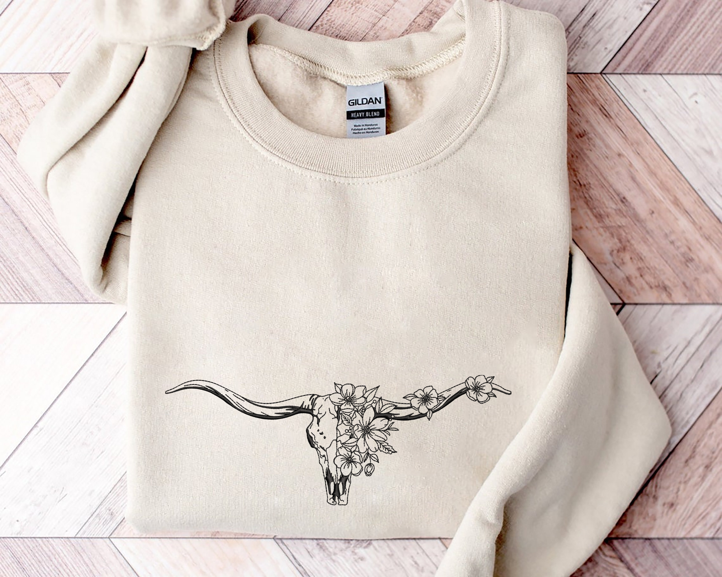 2 Texas Longhorn Cow Skull Embroidery Designtexas Cattle - Etsy