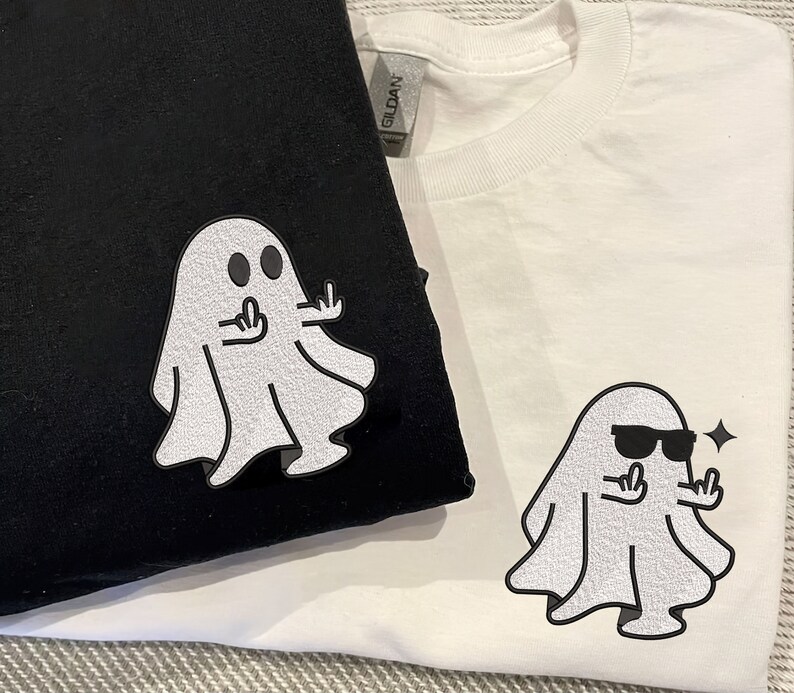 Ghost Middle Finger Embroidery Halloweencute Ghost Halloween - Etsy