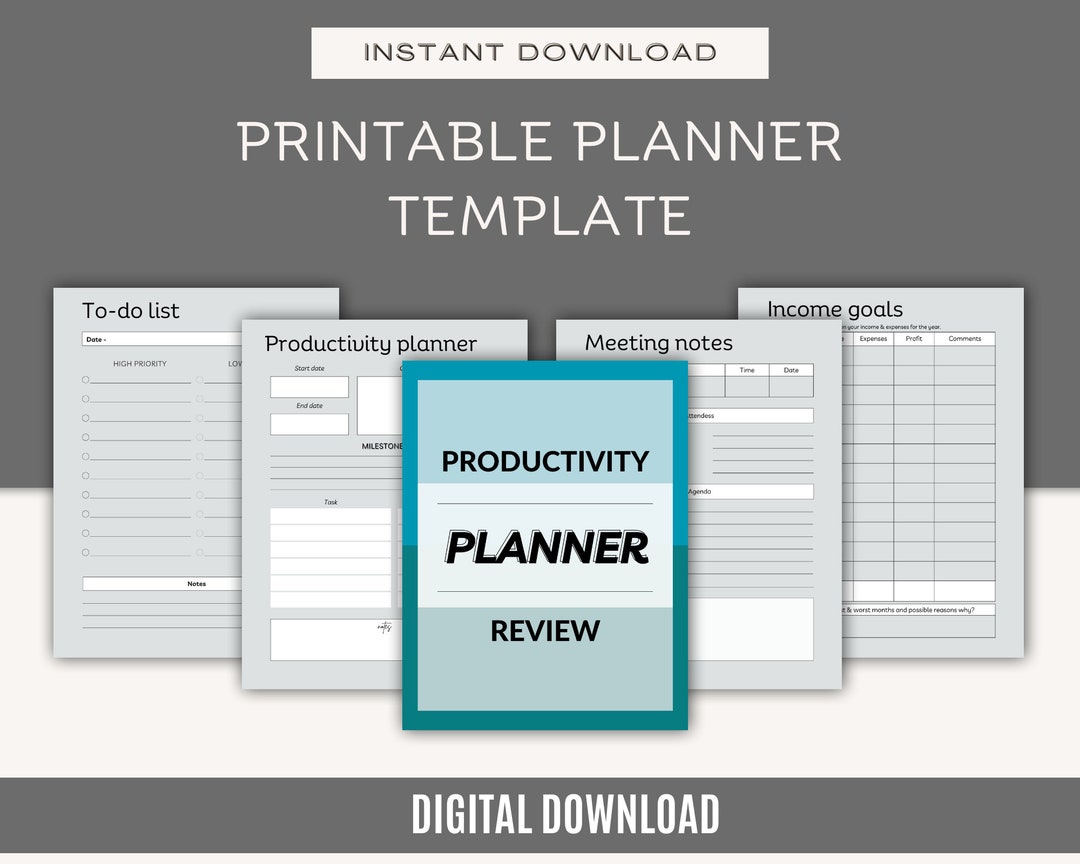Productivity Planner Printable, Ultimate Life Journal Binder, Daily ...