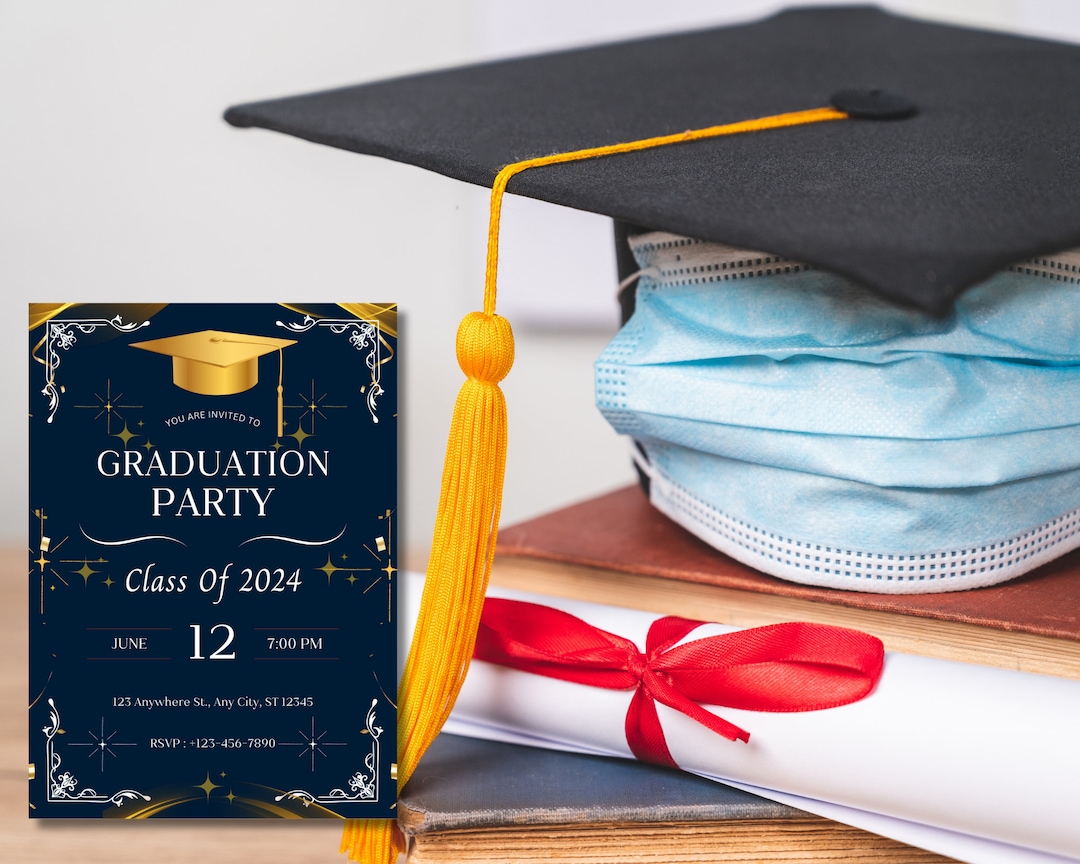 Graduation Invitation 2024 Card, Graduation Party Digital Invite, Text ...