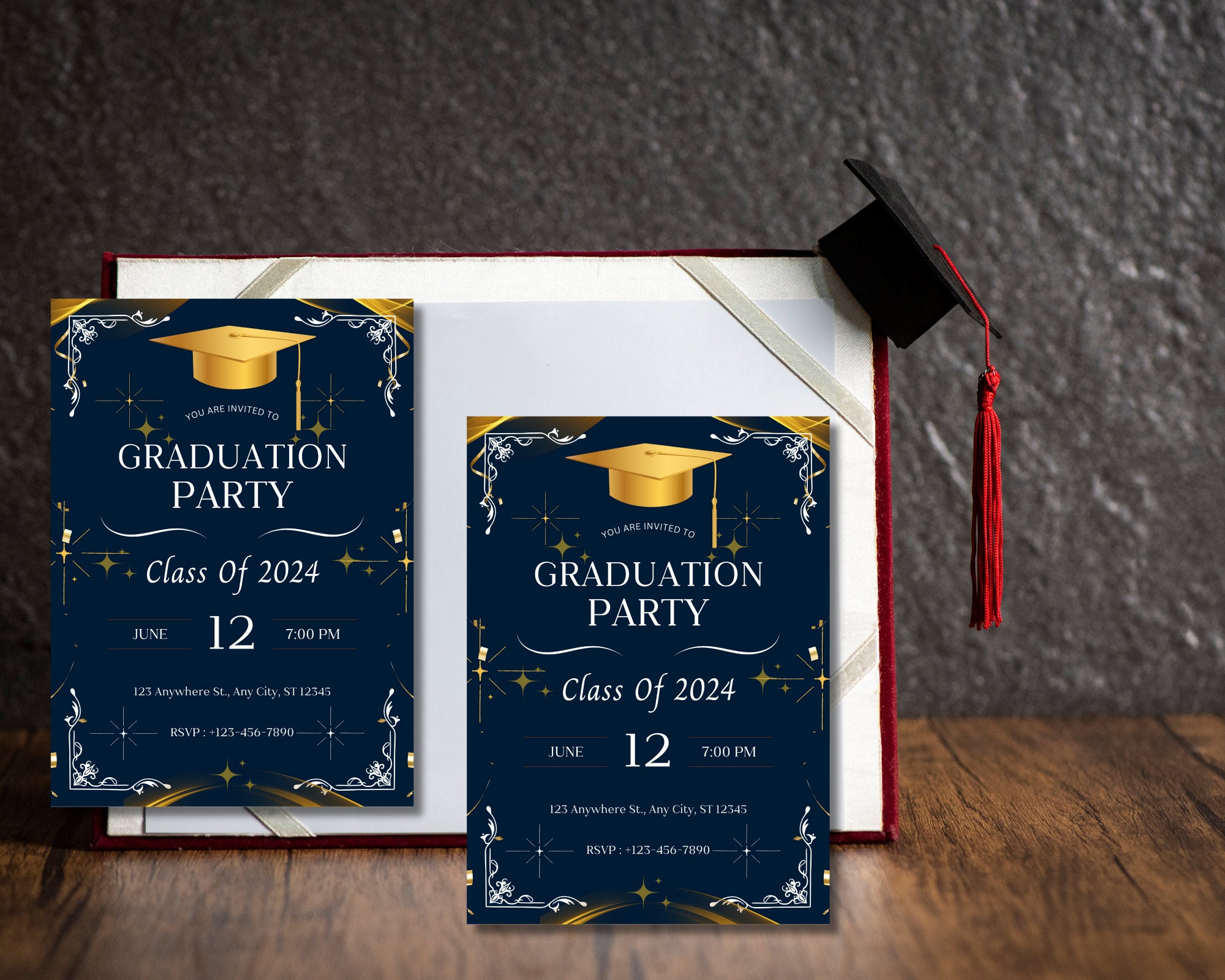 Graduation Invitation 2024 Card, Graduation Party Digital Invite, Text ...