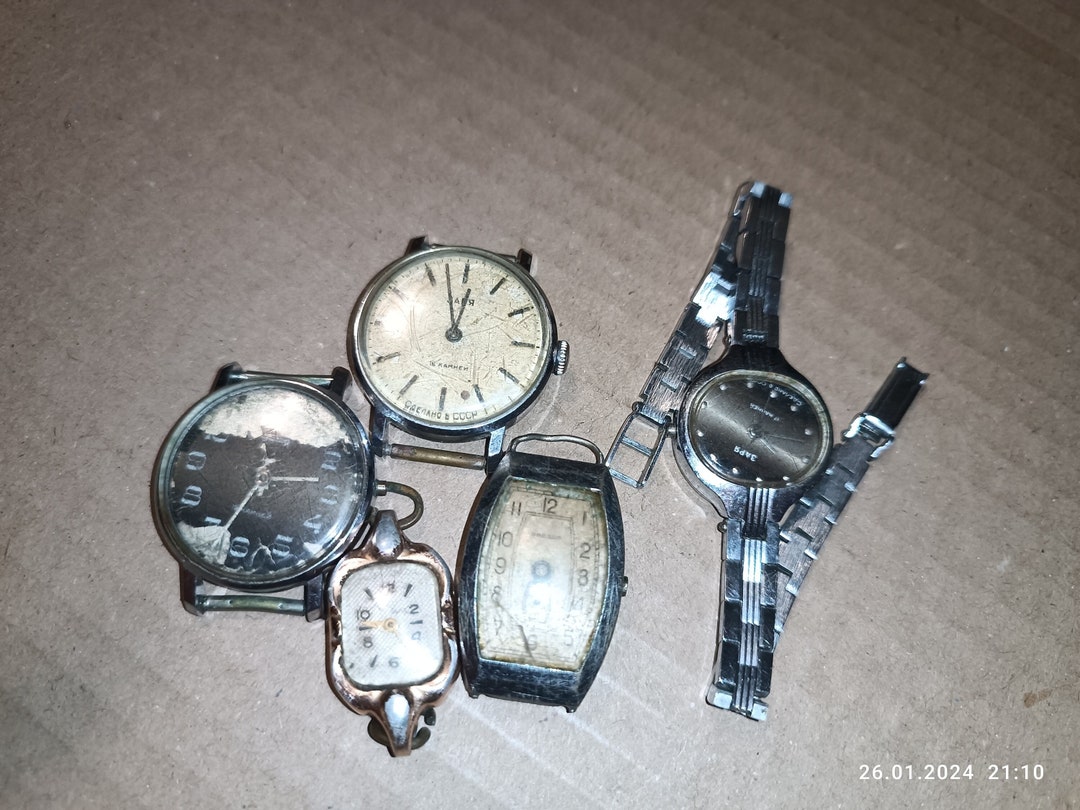 Lot of USSR Soviet Union Wrist Watch for Spares or Repair , Not Working ...