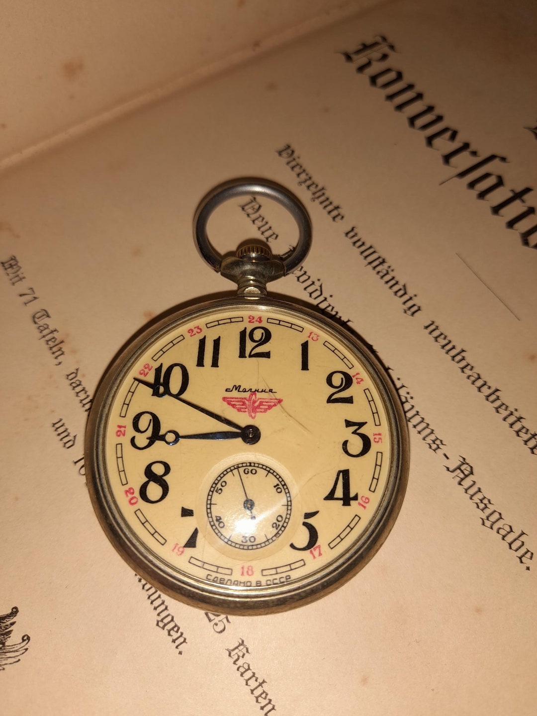 Collectible Molnija Vintage Pocket Watch. Mechanical Movement Model ...