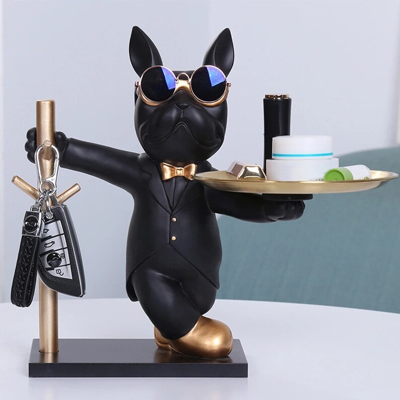 French Bulldog Butler Sculpture: Cool Nordic Resin Animal Ornament With ...