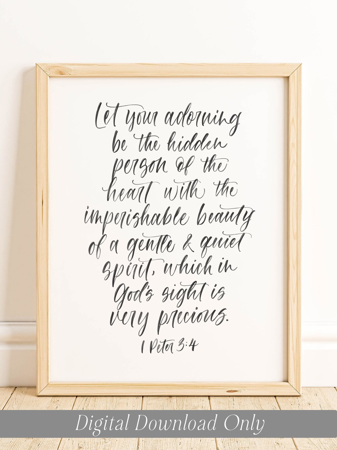 1 Peter 3 | Calligraphy Scripture Print | INSTANT DOWNLOAD | Gentle and ...