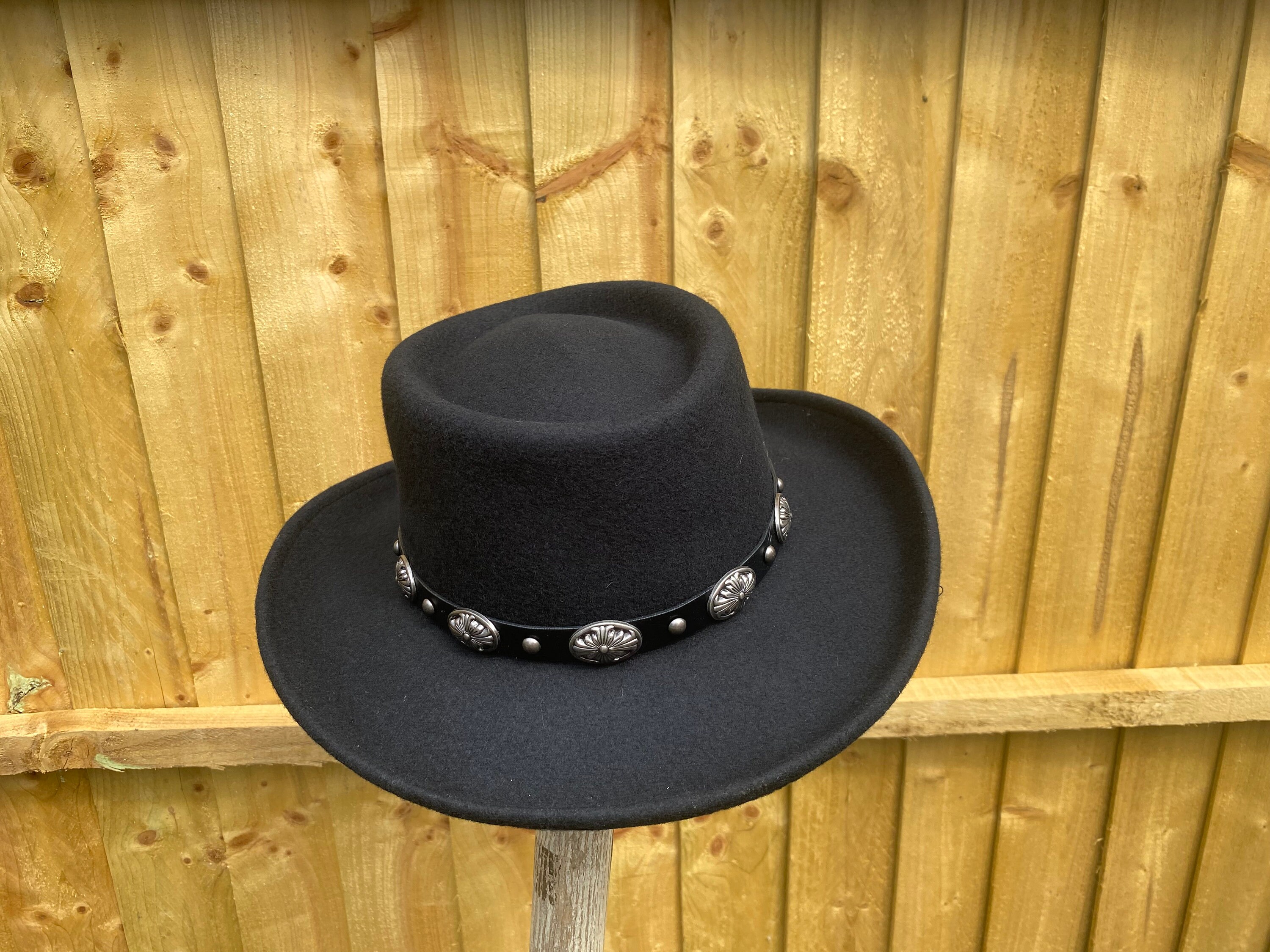 COWBOY Hat Crushable 100% Premium Wool Felt Gambler Hat With - Etsy