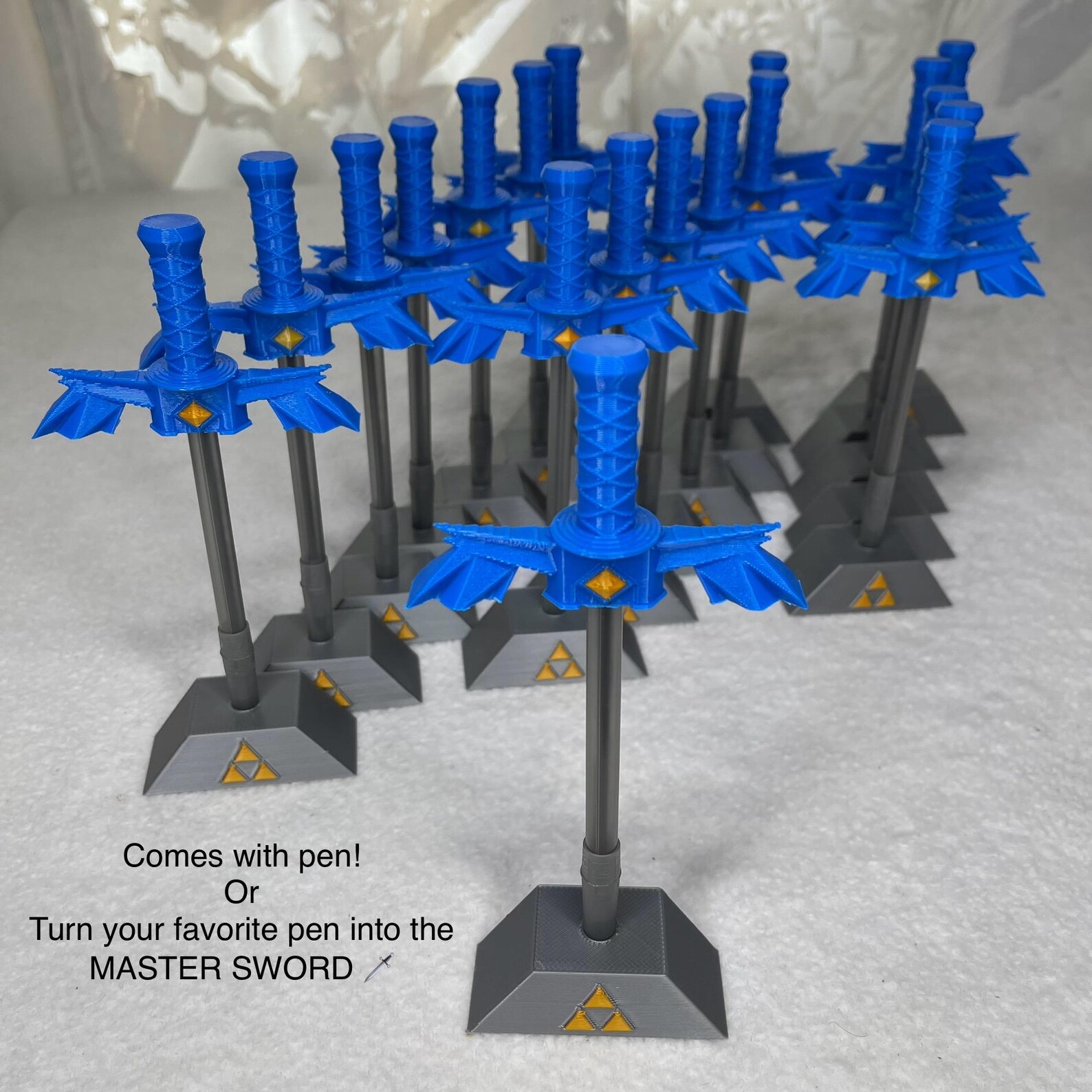 Master Sword Pen With Triforce Pedestal - Zelda Ocarina of Time - Etsy