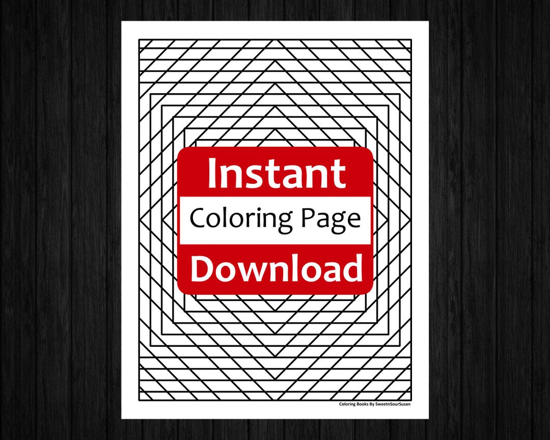 Squared Coloring Page Instant Download PNG White and Clear Personal Use ...