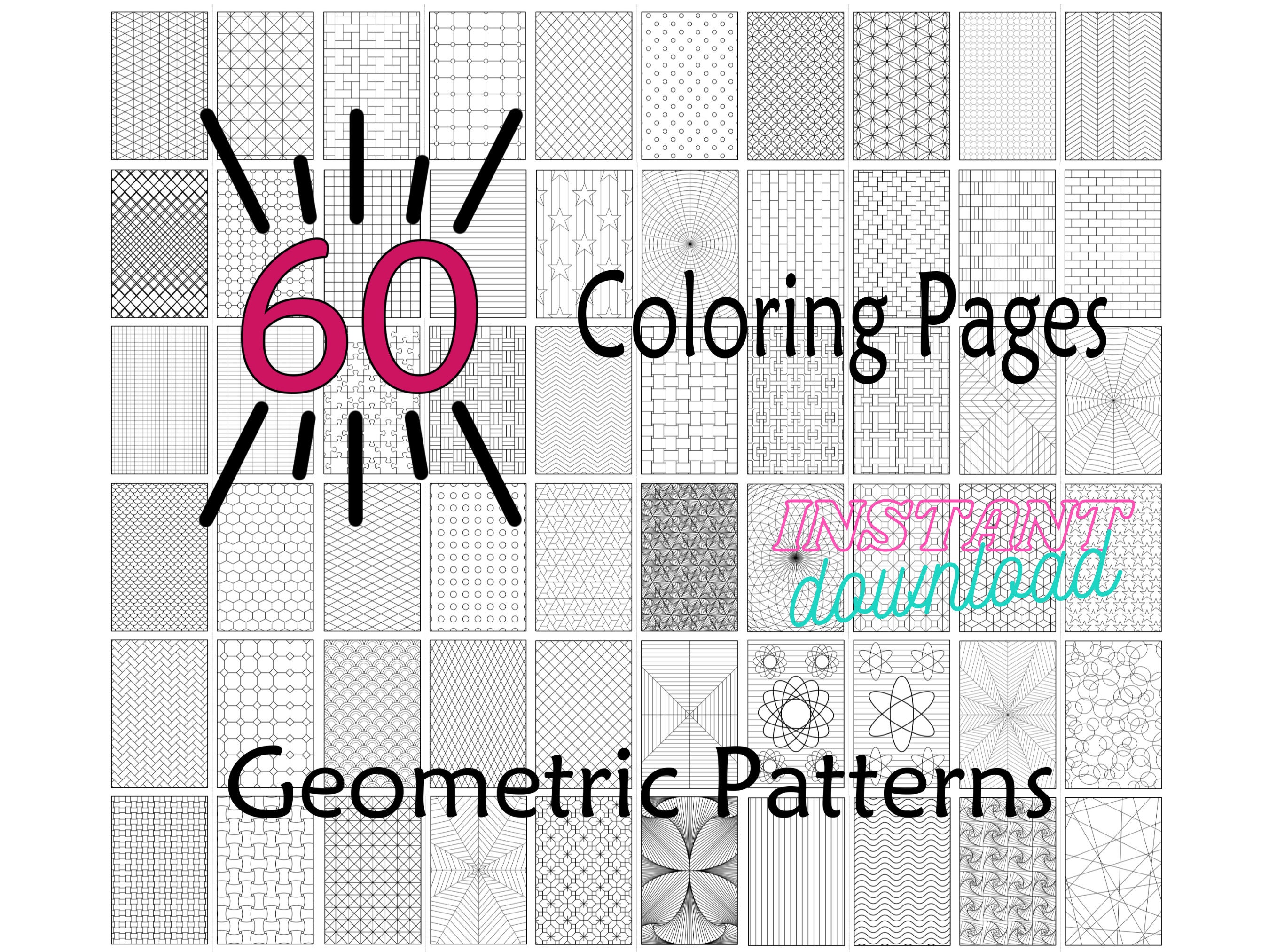 Geometric Patterns To Colour For Kids